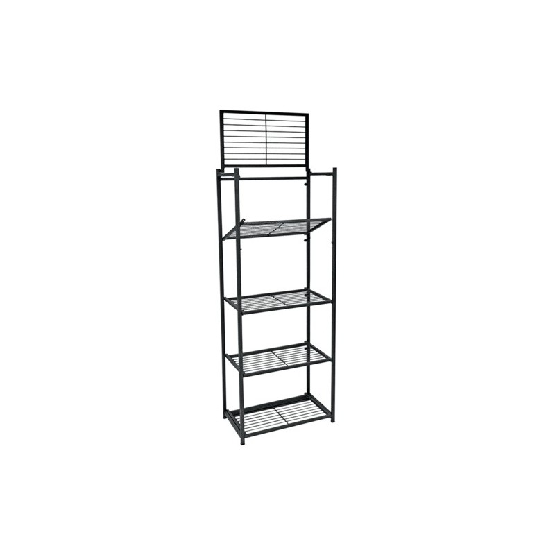 RACK PLEGABLE ACERO 5 REPISAS SLIM GRIS OXFORD